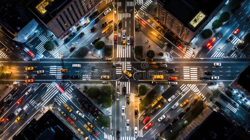 View Intersection Traffic Lights Stock Photo - Image of streets, view ...