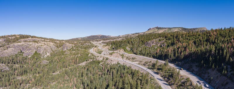 View of Interstate 80 Donner Summit Stock Photo - Image of toll ...