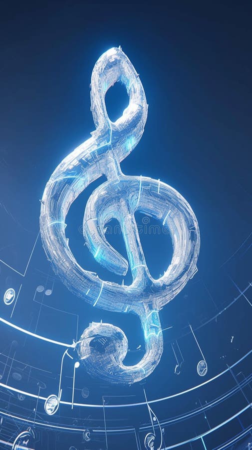 View Intriguing 3D Rendering Features Music Note with Blue Tech Design ...