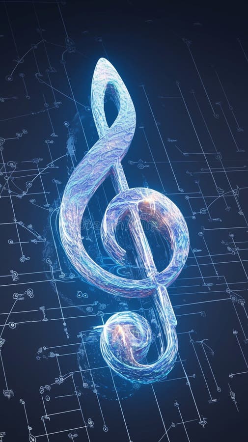 View Intriguing 3D Rendering Features Music Note with Blue Tech Design ...