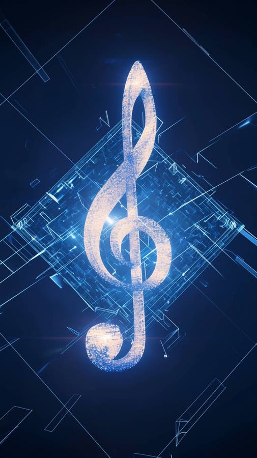 View Intriguing 3D Rendering Features Music Note with Blue Tech Design ...