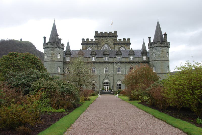 View of Inverary Castle stock photo. Image of home, flower - 24574658