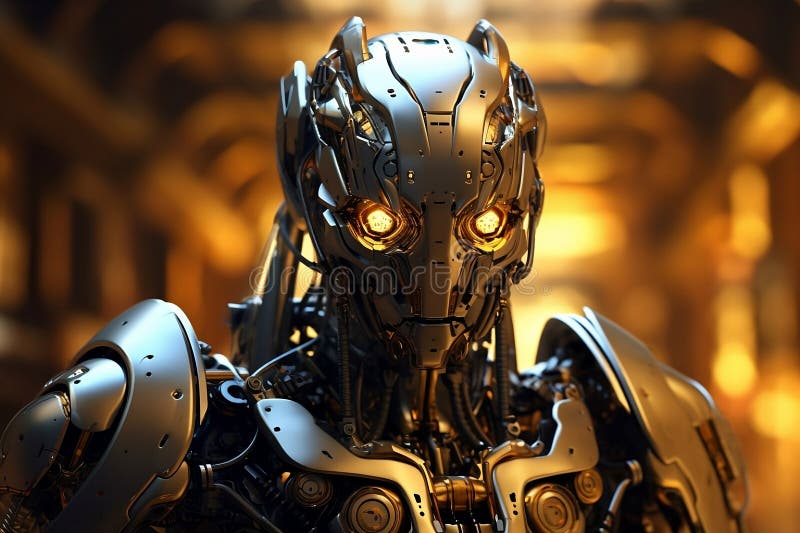 View of the Iron Robot. Army of the Future. Generative AI. Stock ...
