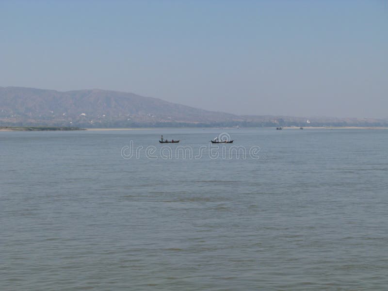 The View of Irrawaddy River, Myanmar Stock Photo - Image of colorful ...