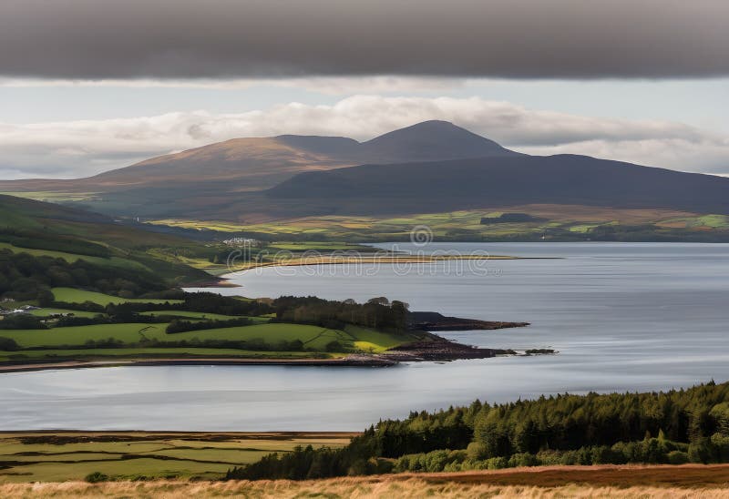 A View of the Island of Arran Stock Illustration - Illustration of ...