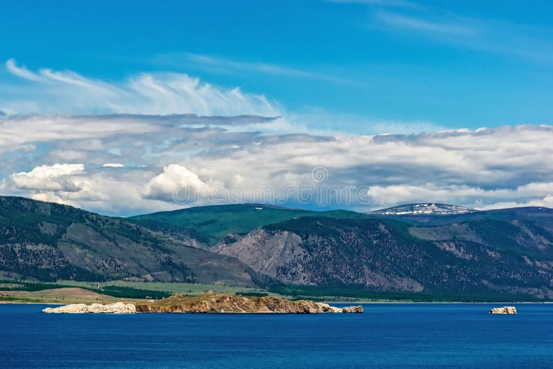 View of the island Oltrek stock image. Image of lake - 72690659