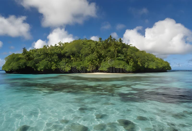 A View of the Island of Samoa Stock Illustration - Illustration of ...