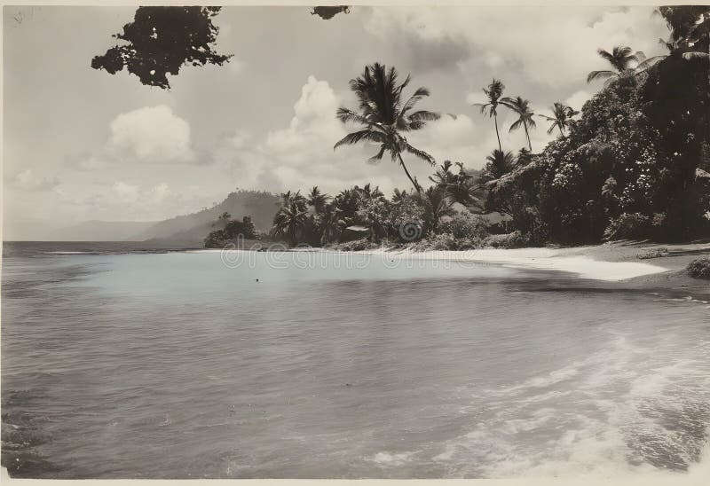 A View of the Island of Samoa Stock Illustration - Illustration of ...