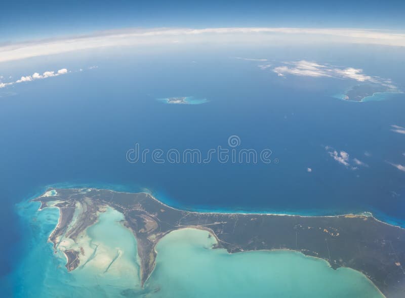 A View of the Islands of the Bahamas from Above Stock Image - Image of ...
