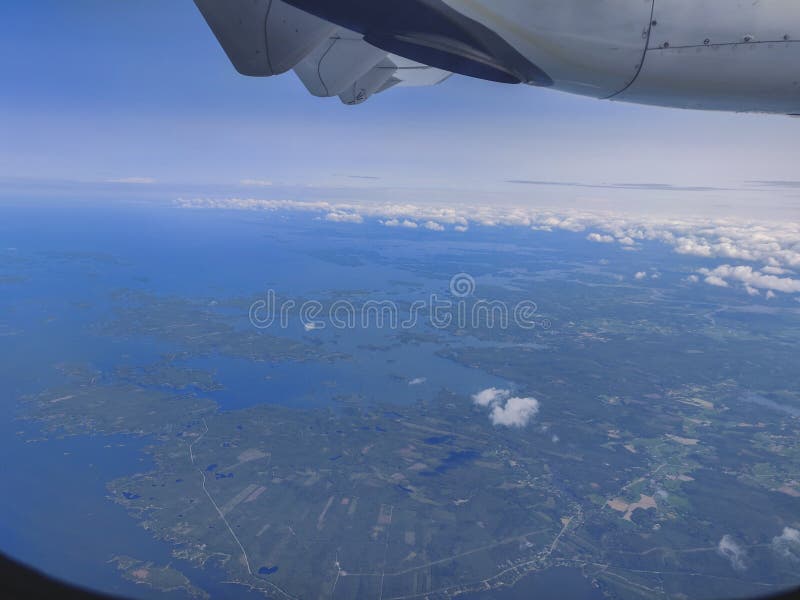 Cloud from Flight Aerial View of Earth from Airplane Stock Photo ...