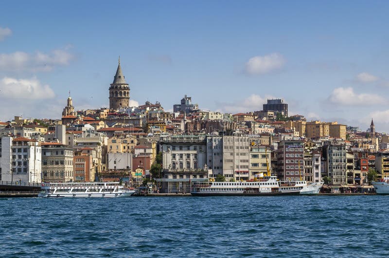 View of Istanbul Beyoglu Area Stock Photo - Image of blue, landmark ...