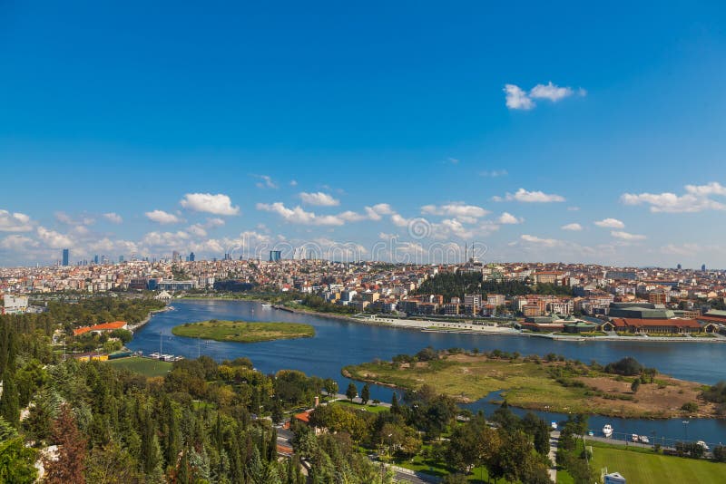 View of Istanbul and the Golden Horn Stock Image - Image of island ...