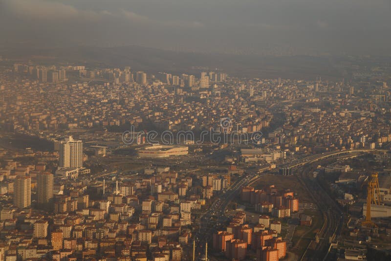 View of the Istanbul from the Plane Window Stock Photo - Image of ...