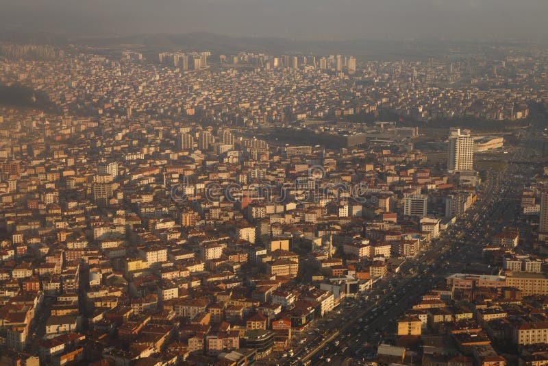 View of the Istanbul from the Plane Window Stock Photo - Image of frame ...
