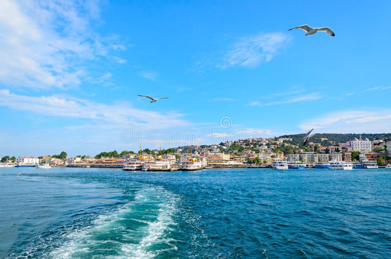 View Of Istanbul By The Sea. Stock Image - Image of backgrounds, famous ...