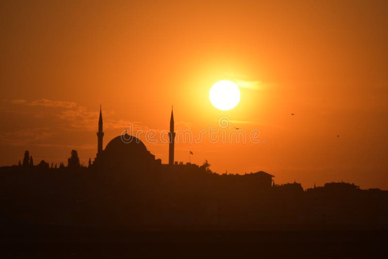 View of Istanbul sunset stock photo. Image of sight - 119915052