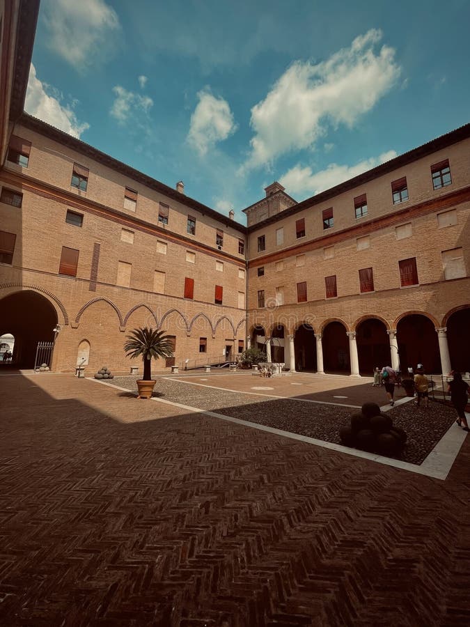 View of an Italian Square in Ferrara, Representing Medieval ...