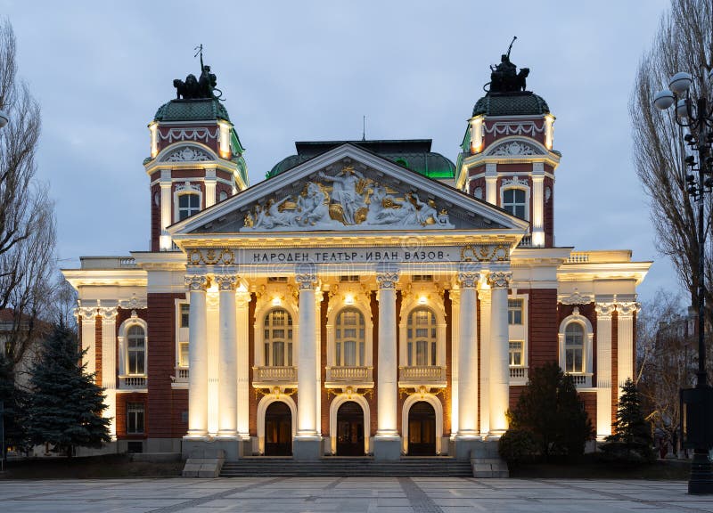 View of the Ivan Vazov National Theatre Stock Photo - Image of museum ...