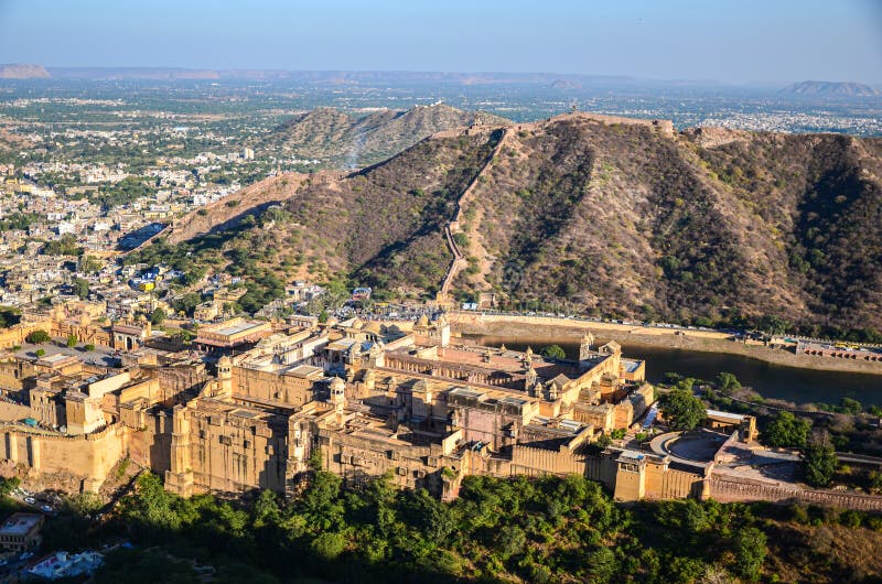 View from Jaigarh Fort in Rajasthan, India Stock Image - Image of fort ...