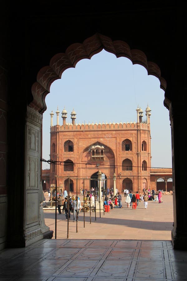 Jama Masjid Front Elevation, New Delhi Editorial Stock Image - Image of ...