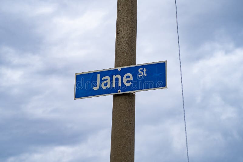 View of the Jane Street Sign in Toronto Stock Photo - Image of ...