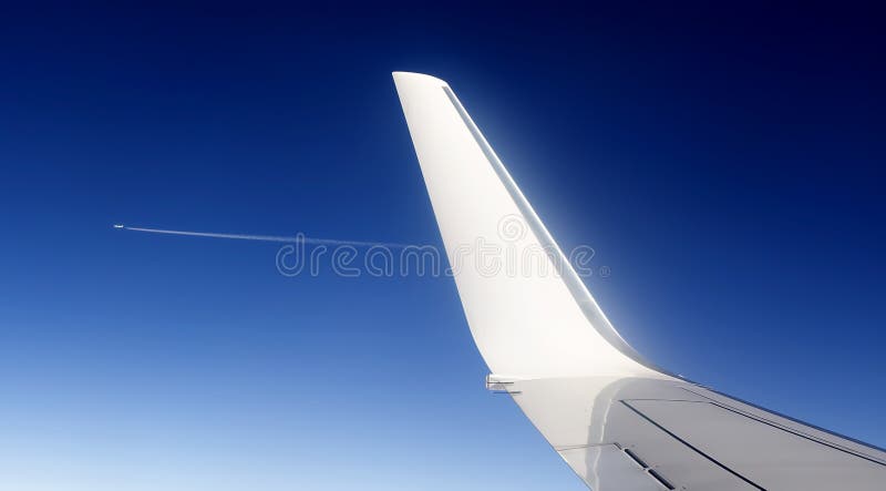 View of Jet Plane Wing with Cloud Patterns Stock Photo - Image of ...