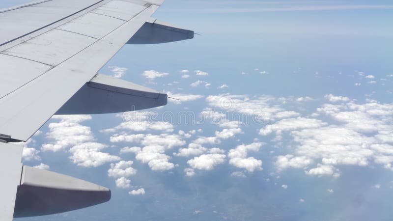 Jet Plane Wing and White Clouds Stock Footage - Video of relaxation ...