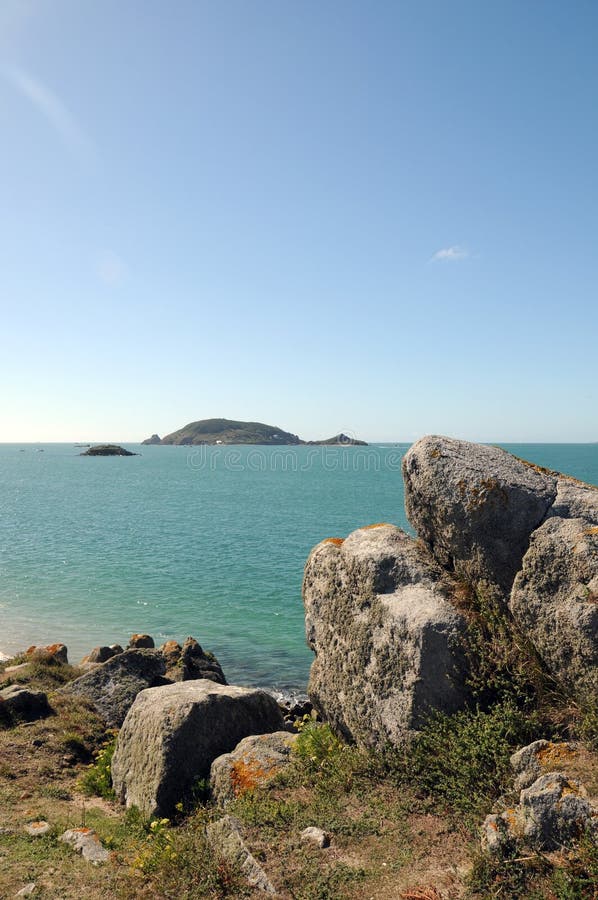 View of Jethou from Herm stock photo. Image of strait - 16232526