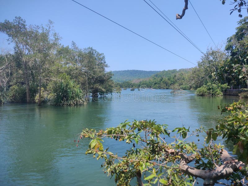 View of Kali River or Kali Nadi River at Dandeli,Karnataka, India Stock ...
