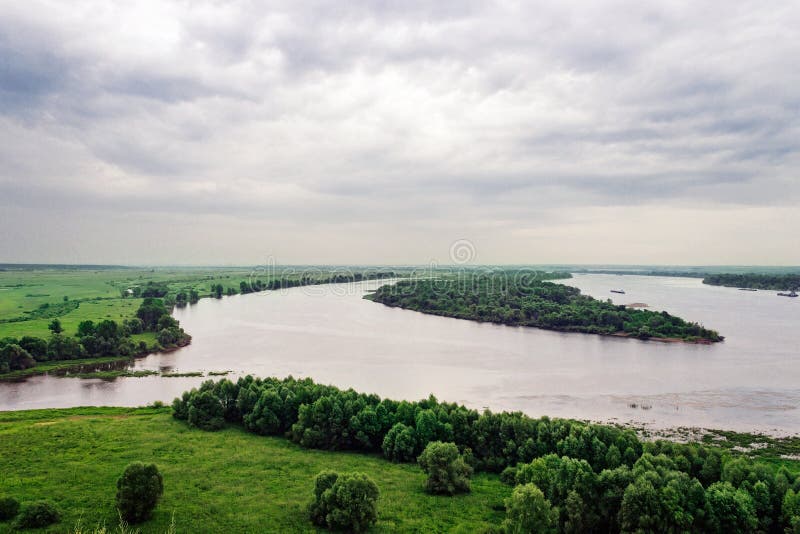 View of the kama river stock photo. Image of russia, totma - 80030158