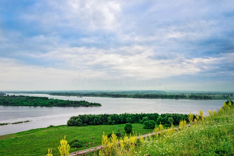 View of the kama river stock photo. Image of russia, totma - 80030158