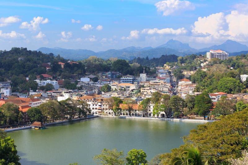 An Aerial View of Kandy Town Sri Lanka. Stock Image - Image of temple ...