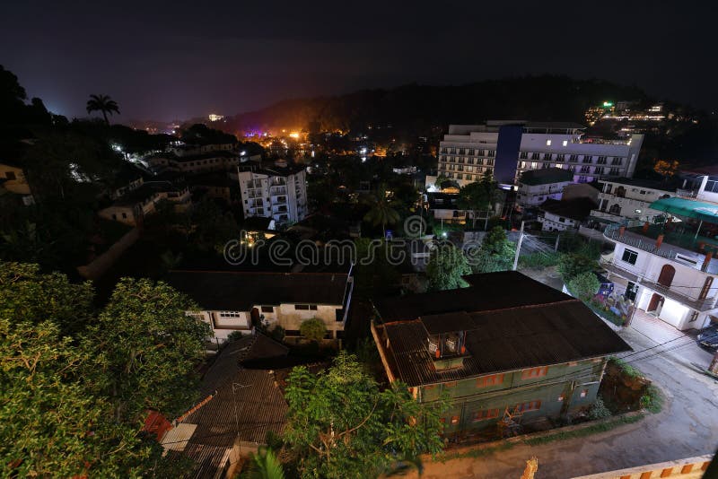 View of Kandy in the night editorial photography. Image of lanka ...