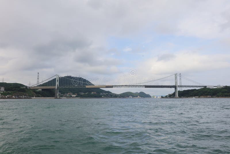 View of Kanmonkyo Bridge and Shimonoseki Editorial Image - Image of ...