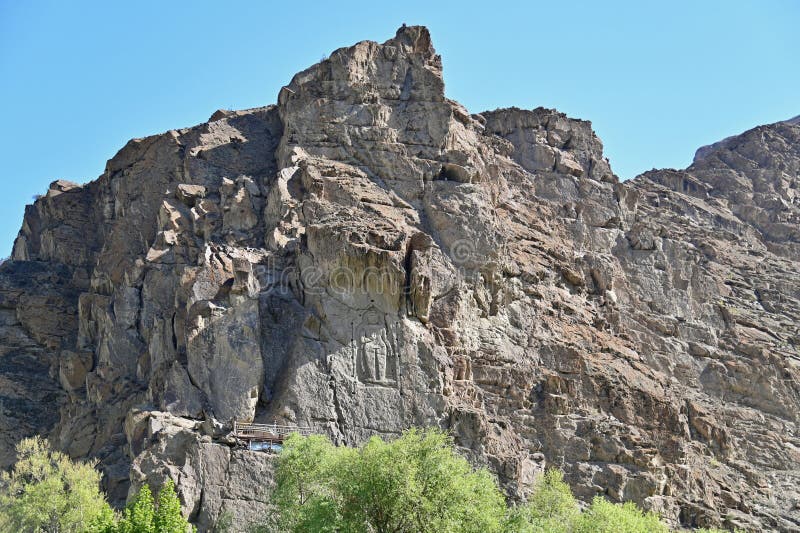 View of Kargah Buddha, Buddhist Archaeological Site in Gilgit, Pakistan ...