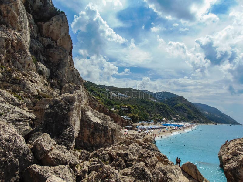 View of Kathisma beach editorial photo. Image of lefkas - 149835536