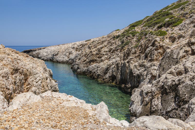 Rocky Katholiko Bay Akrotiri Peninsula Island Crete Stock Photos - Free ...