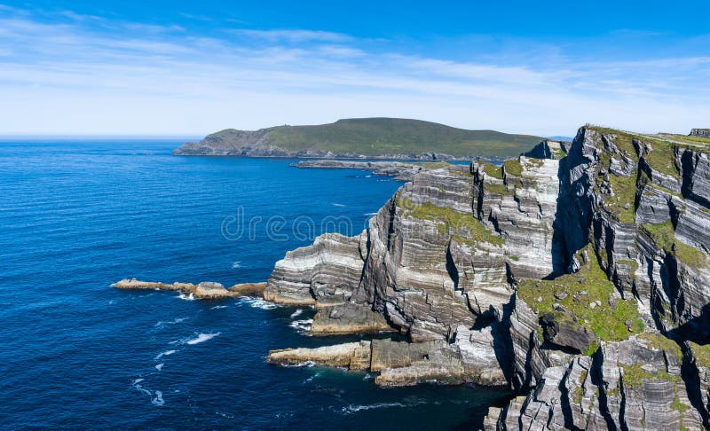 View of the Kerry Cliffs and Iveragh Peninsula in County Kerry of ...
