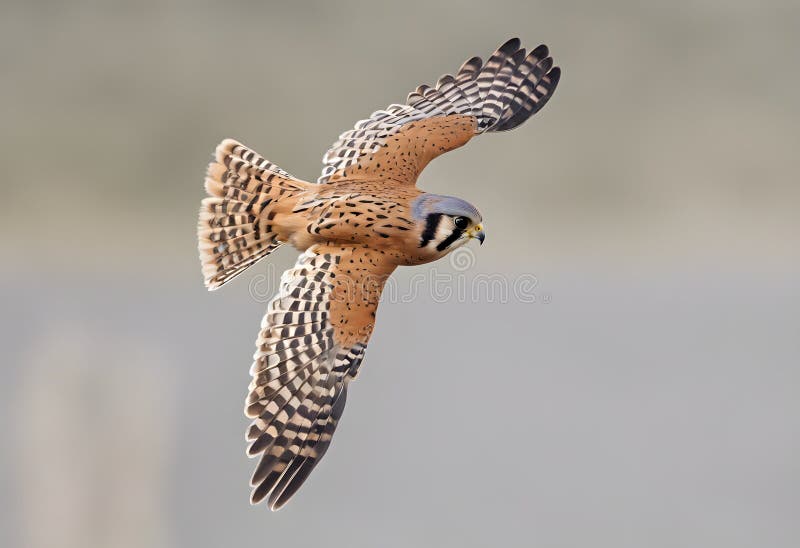 A View of a Kestrel in Flight Stock Illustration - Illustration of view ...