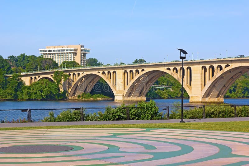 View on Key Bridge from Georgetown Park. Stock Image - Image of francis ...