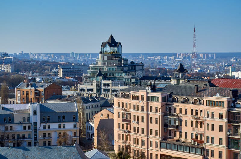 View of Kiev Ukraine Downtown Spring. Stock Image - Image of ...