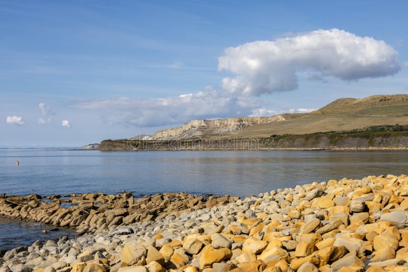 View of Kimmeridge Bay on the Isle of Purbeck in Dorset Stock Photo ...
