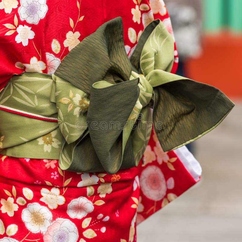 A View of a Kimono Close-up, Tokyo, Japan. Back View. Stock Photo ...