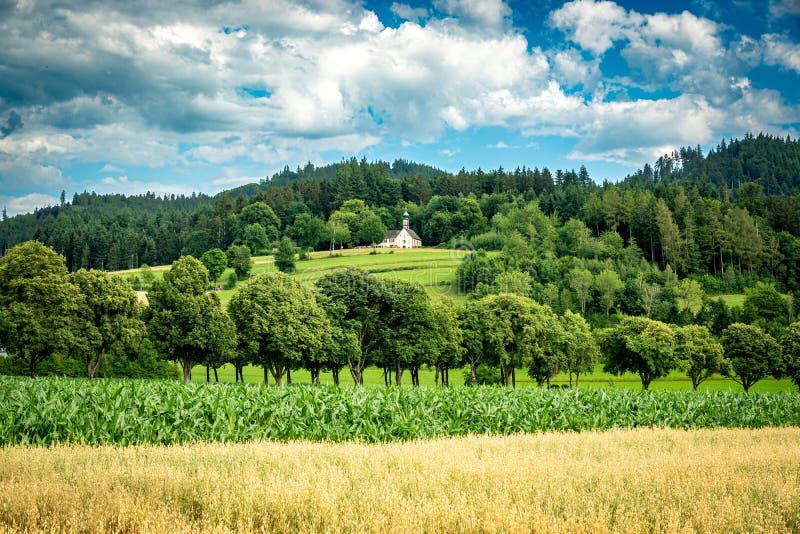 Panorama of Giersberg in Kirchzarten Stock Image - Image of tourism ...