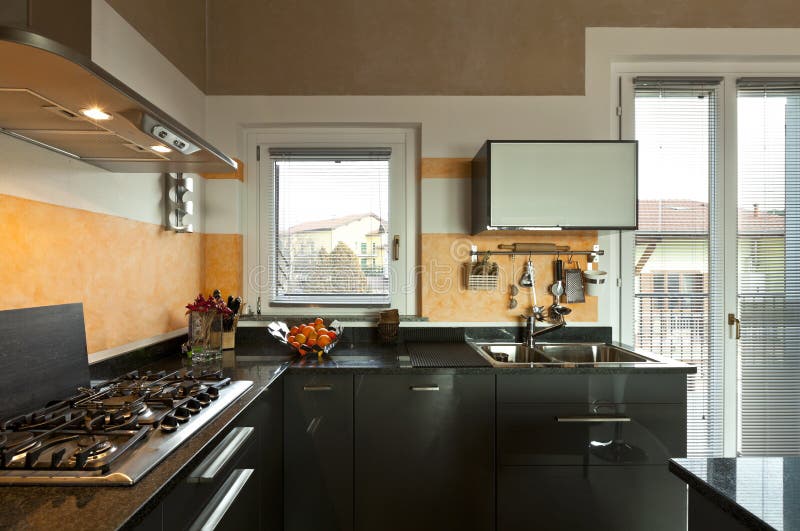 View of kitchen stock image. Image of apartment, cozy - 23006007