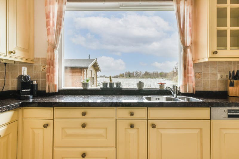 The View from the Kitchen Window of the Lake Stock Image - Image of ...