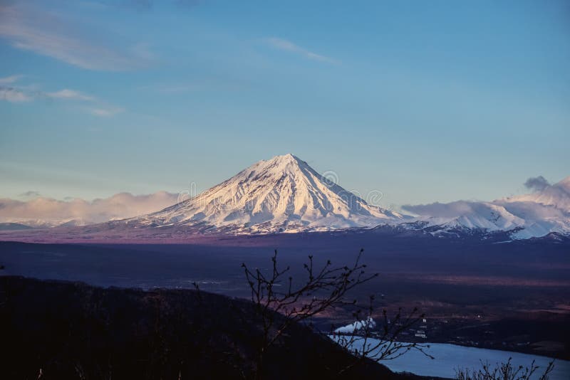 View of the Koryaksky Volcano Stock Image - Image of scenic, landmark ...