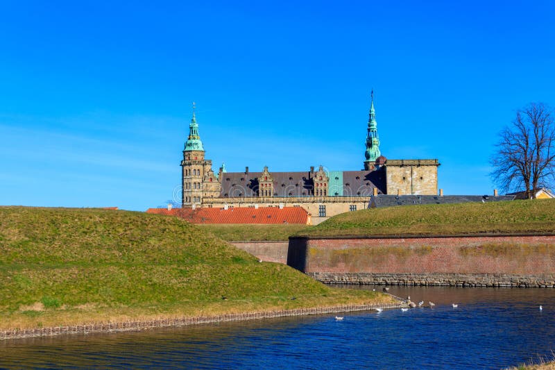 View of Kronborg Castle and Oresund Strait in Helsingor (Elsinore ...