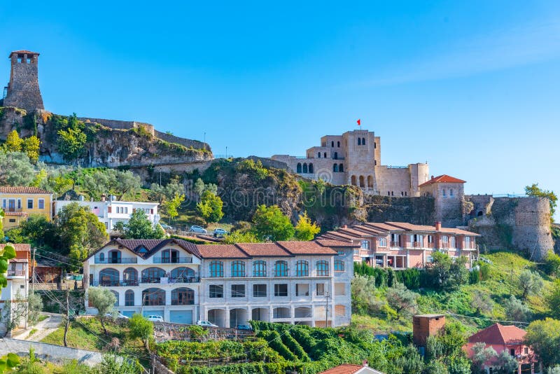 View of Kruja Castle in Albania Stock Photo - Image of mountain ...