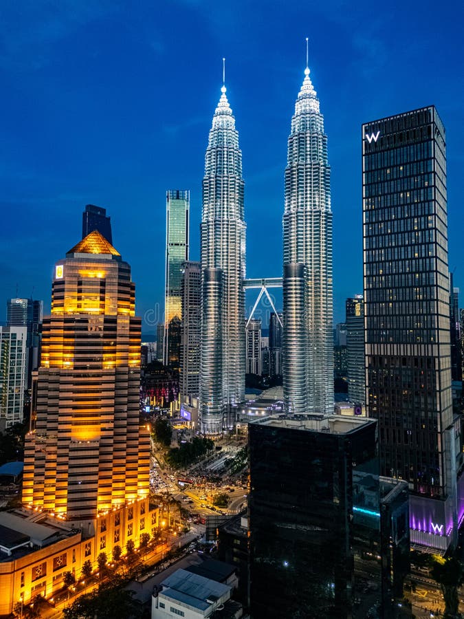 View of Kuala Lumpur Downtown with Petronas Twin Towers Editorial ...